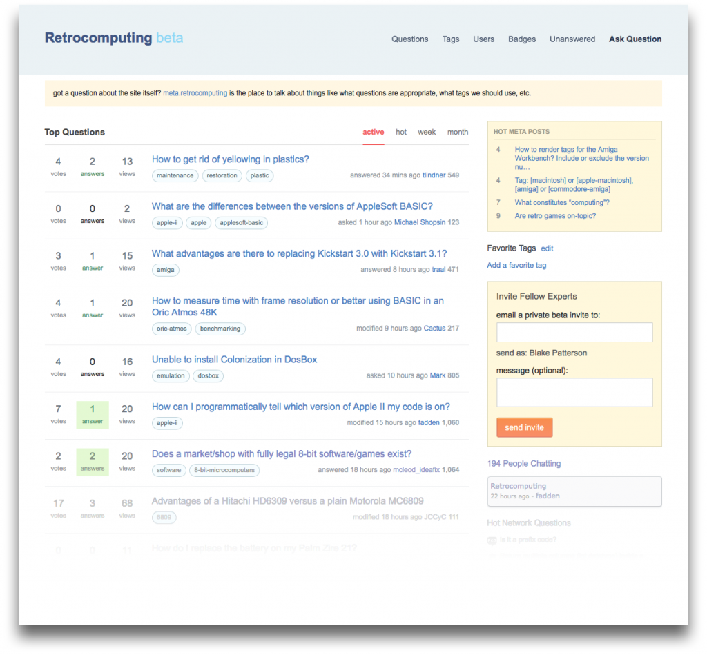Help Support the new Retrocomputing Stack Exchange Q&A Site - Byte Cellar